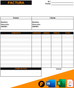 Modelos de FACTURA en Excel, Word o PDF gratis [ 2025 ]