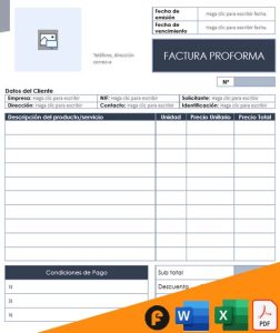 Modelos de FACTURA PROFORMA [Excel, Word o PDF gratis]