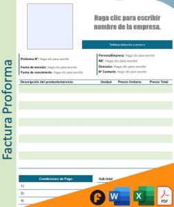 Modelos de FACTURA PROFORMA [Excel, Word o PDF gratis]
