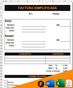 Modelos de FACTURA SIMPLIFICADA [Gratis]