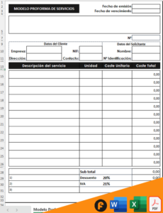 Modelos de FACTURA PROFORMA [Excel, Word o PDF gratis]