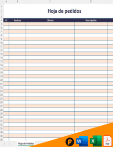 HOJA DE PEDIDO - Descarga y rellena [Xlsx GRATIS]