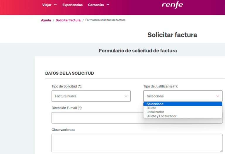 Cómo solicitar tu FACTURA en RENFE y AVE [3 Pasos]