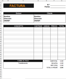 Modelos de FACTURA de Autónomo [ GRATIS ]