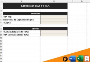 Plantilla para calcular TNA a TEA en Excel [Gratis]